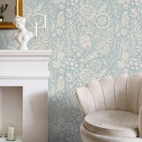 Navy Blue Botanical Floral Wallpaper - Etsy UK