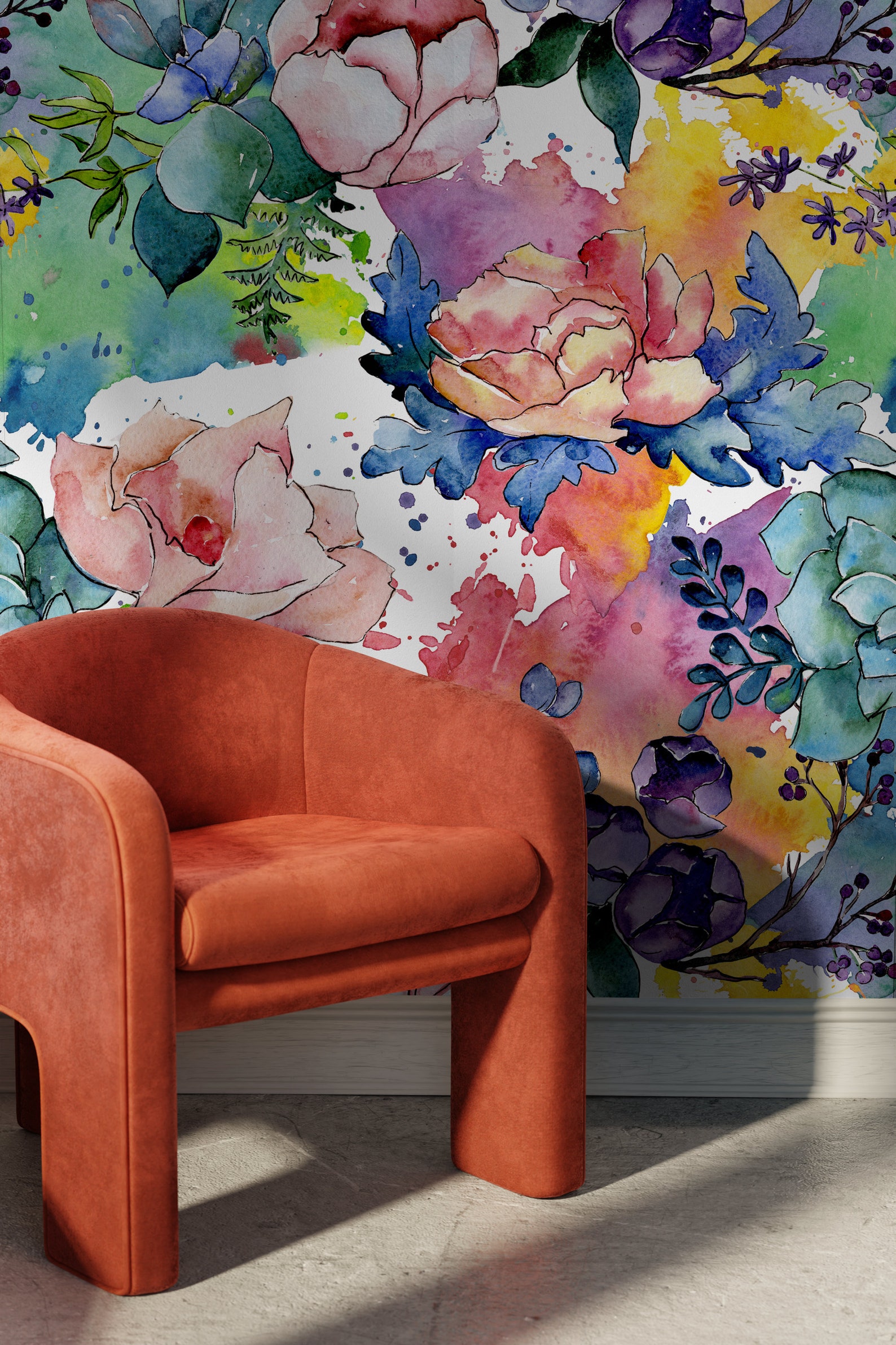 Floral Wallpaper Removable Wallpaper Flower Wallpaper - Etsy