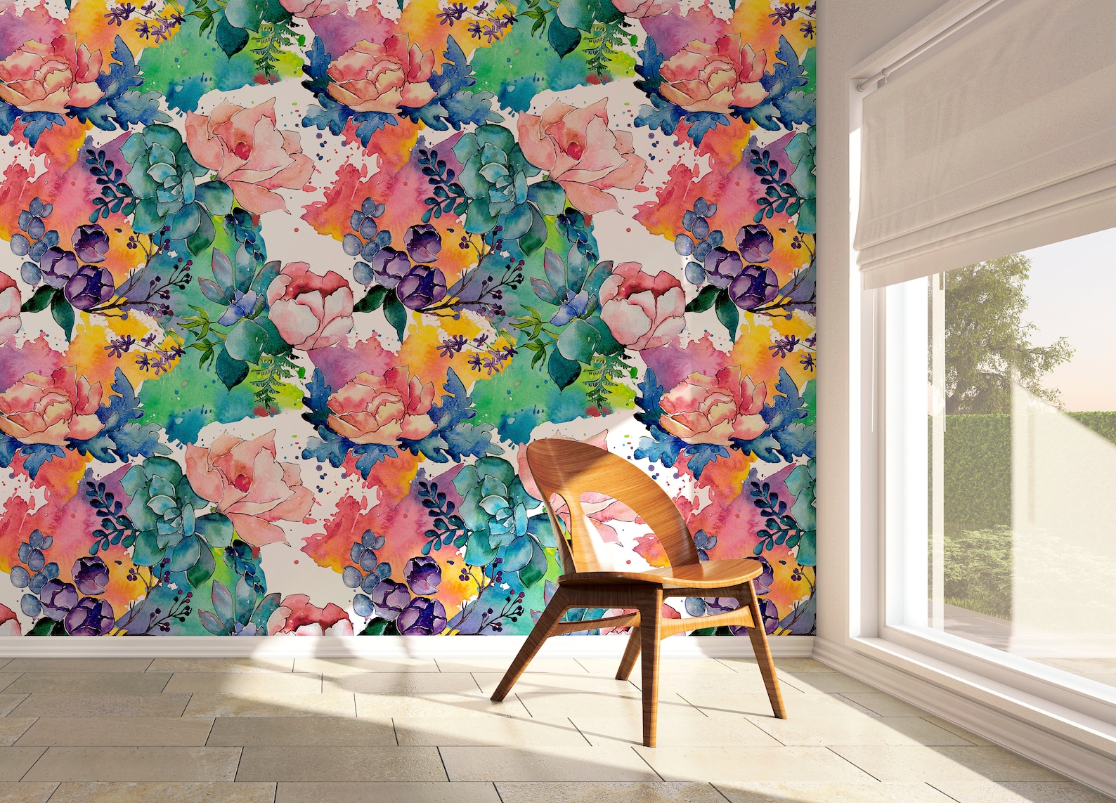 Floral Wallpaper Removable Wallpaper Flower Wallpaper | Etsy