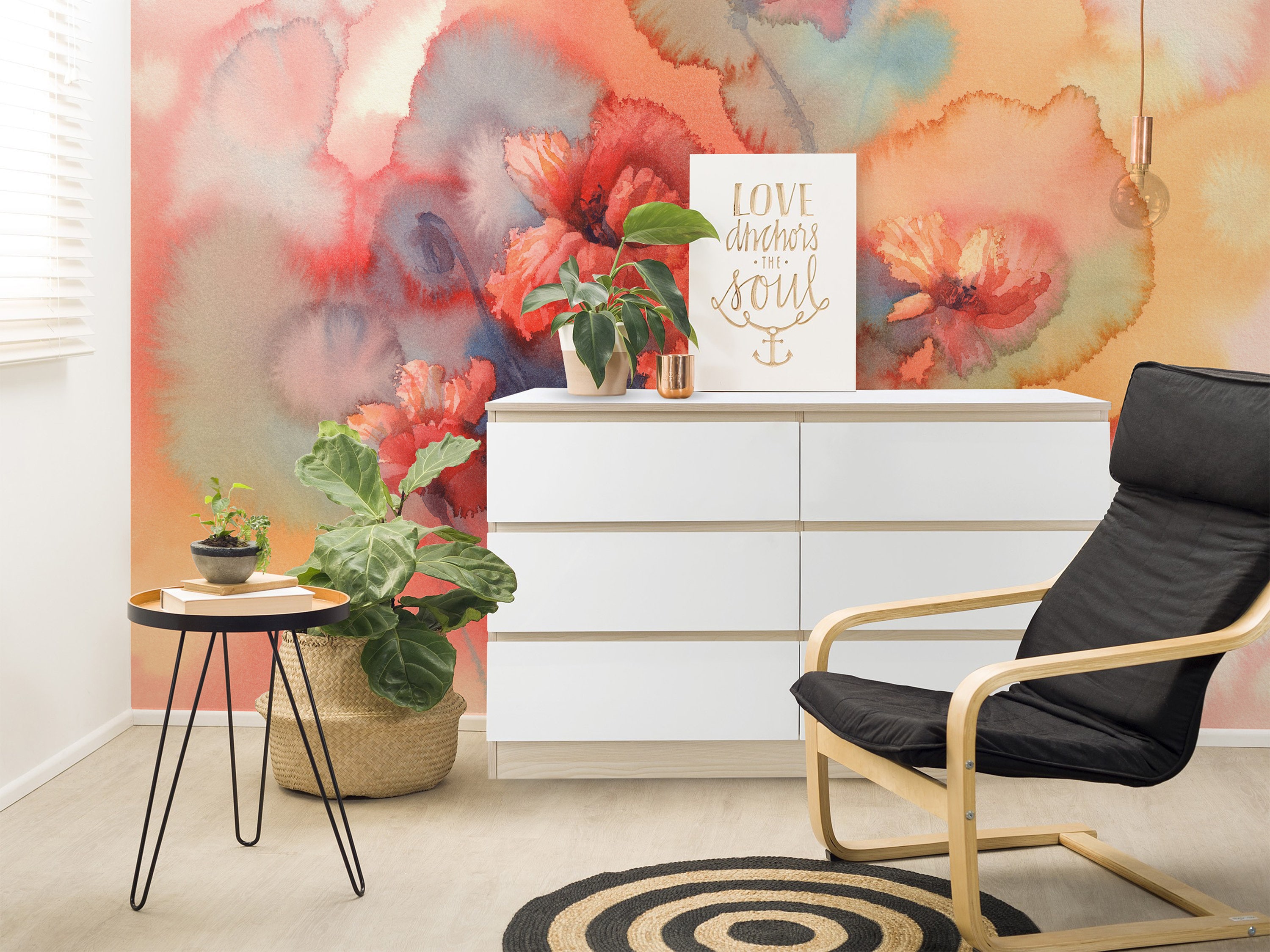 Watercolor Mural Fresh Spring Flower Watercolor Wall Mural - Etsy