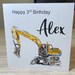 Kids Birthday Card, Personalised Kids Birthday Card, Backhoe Birthday ...
