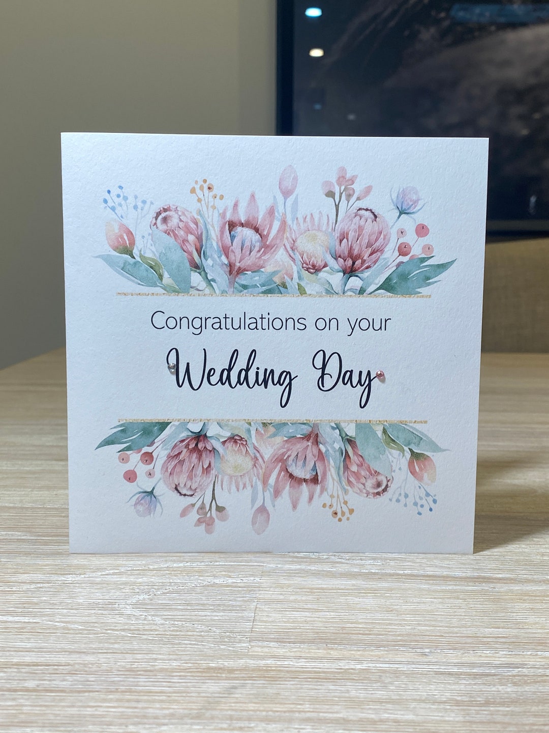 Wedding Card - Personalised Wedding Card, Wedding Card With Proteas ...