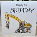 Kids Birthday Card, Personalised Kids Birthday Card, Backhoe Birthday ...