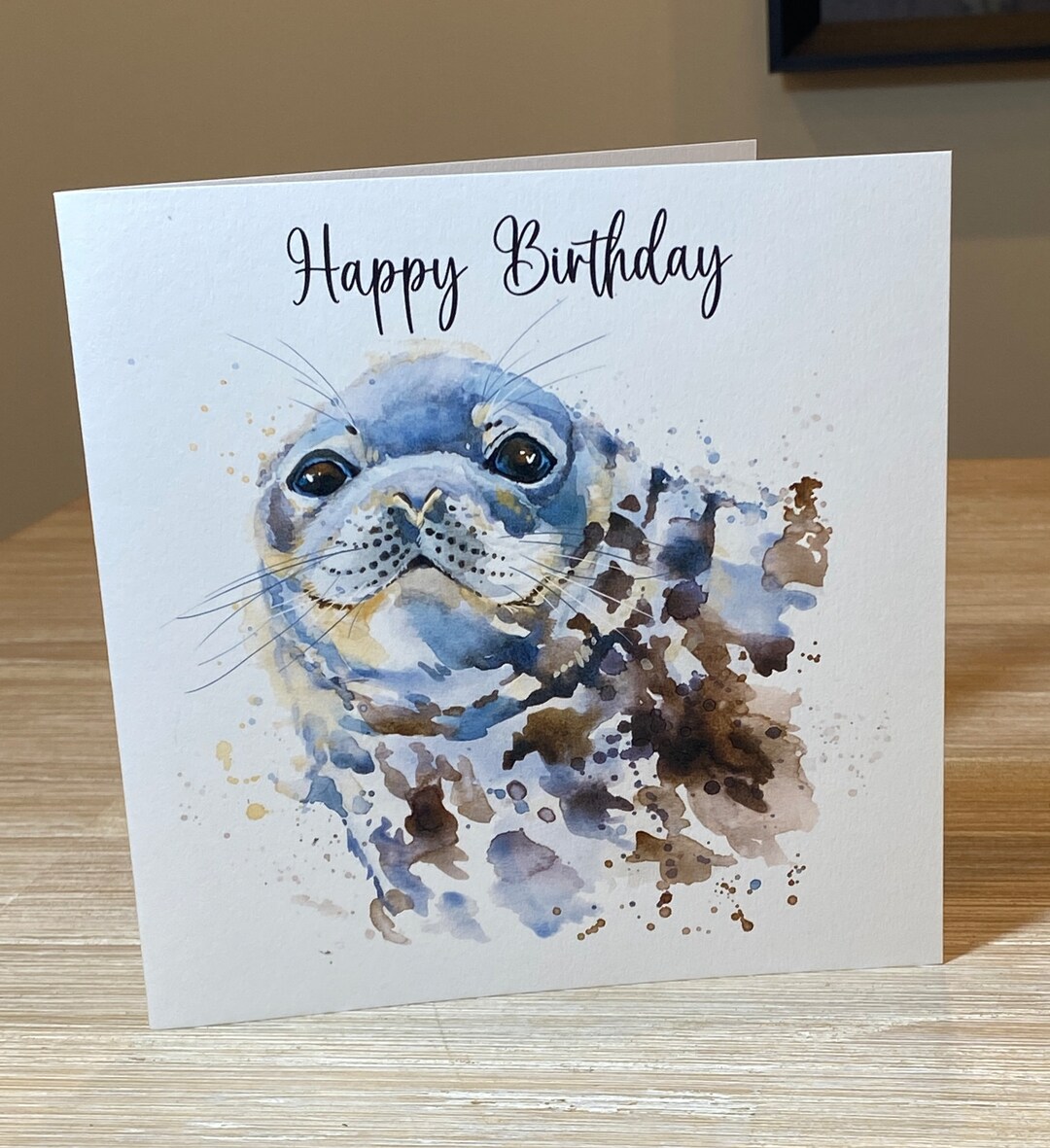 Seal Birthday Card, Card With Seal, Marine Animal Birthday Card ...