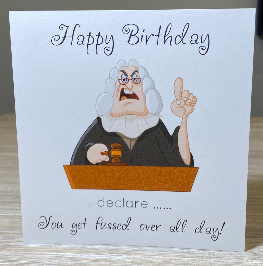 Birthday Card, Funny Birthday Card, Judge Birthday Card, Judge and Jury ...