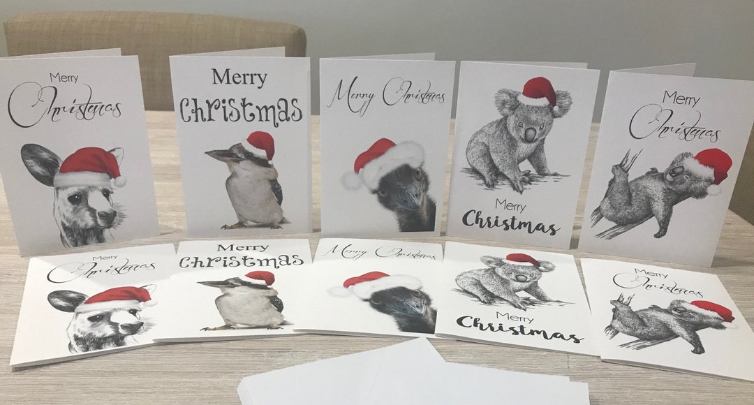 Christmas Card Pack, Australian Christmas Cards, Australian Animals ...