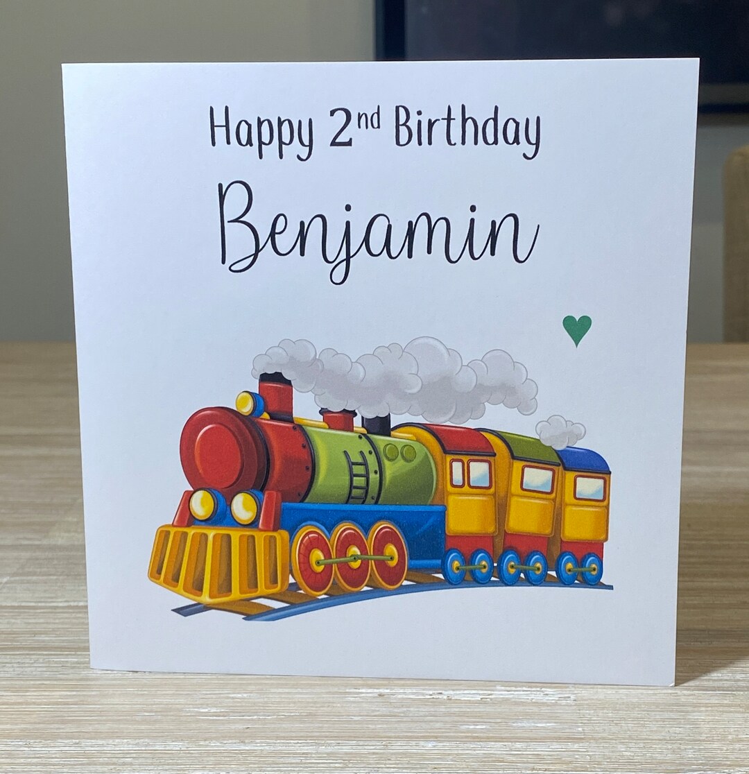 Train Birthday Card, Personalised Kids Birthday Card Personalised Boys ...