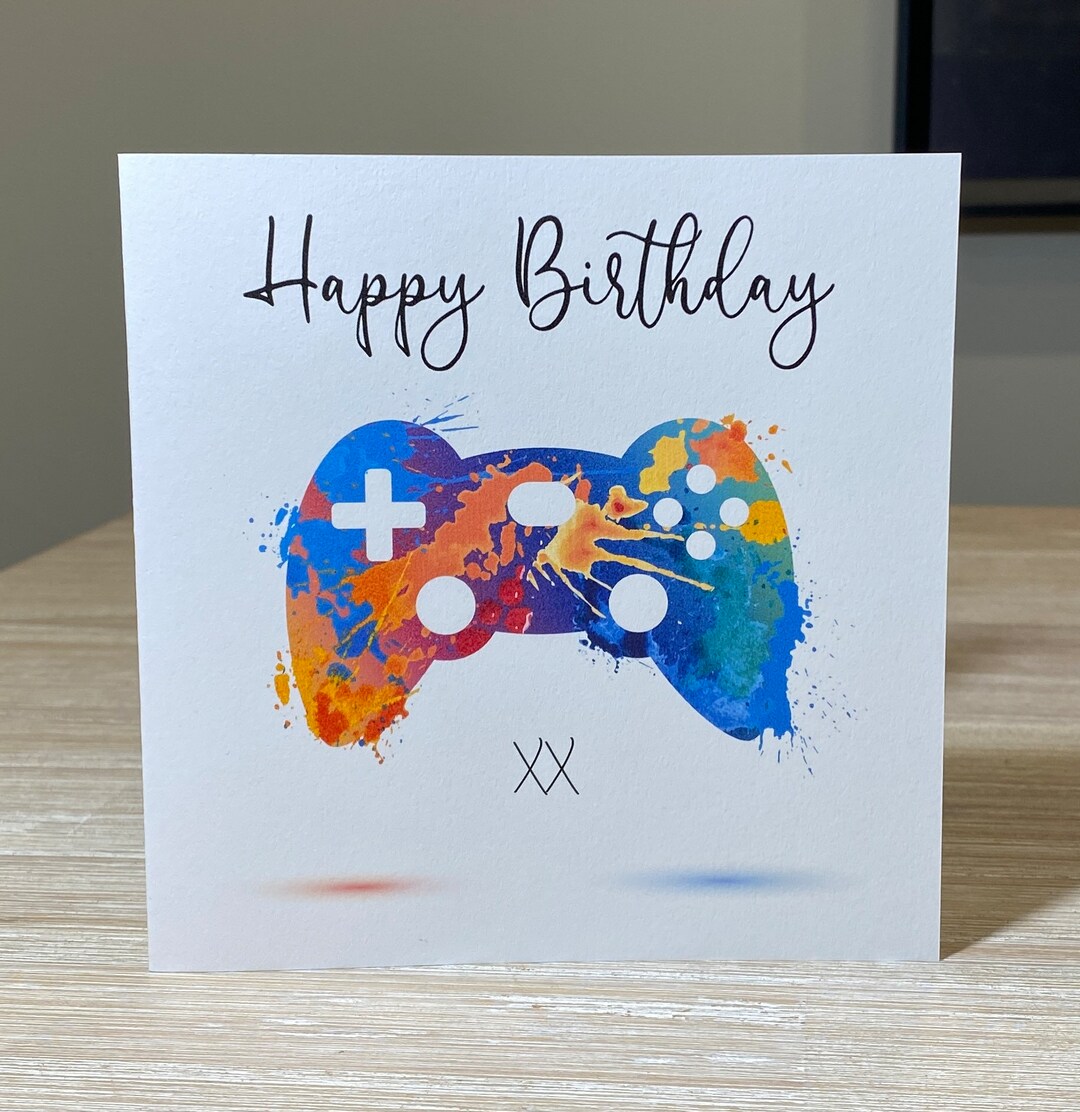 Male Birthday Card, Kids Birthday Card, Playstation Controller Card ...