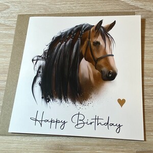 Horse Birthday Card, Watercolour Horse Card, Card for Horse Lover ...