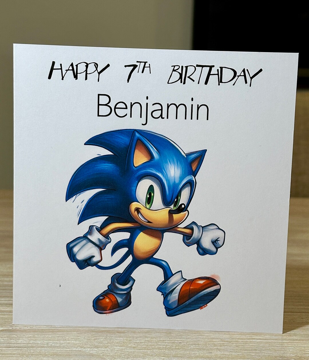 Kids Personalised Birthday Card. Sonic Hedgehog Birthday Card, Card for ...