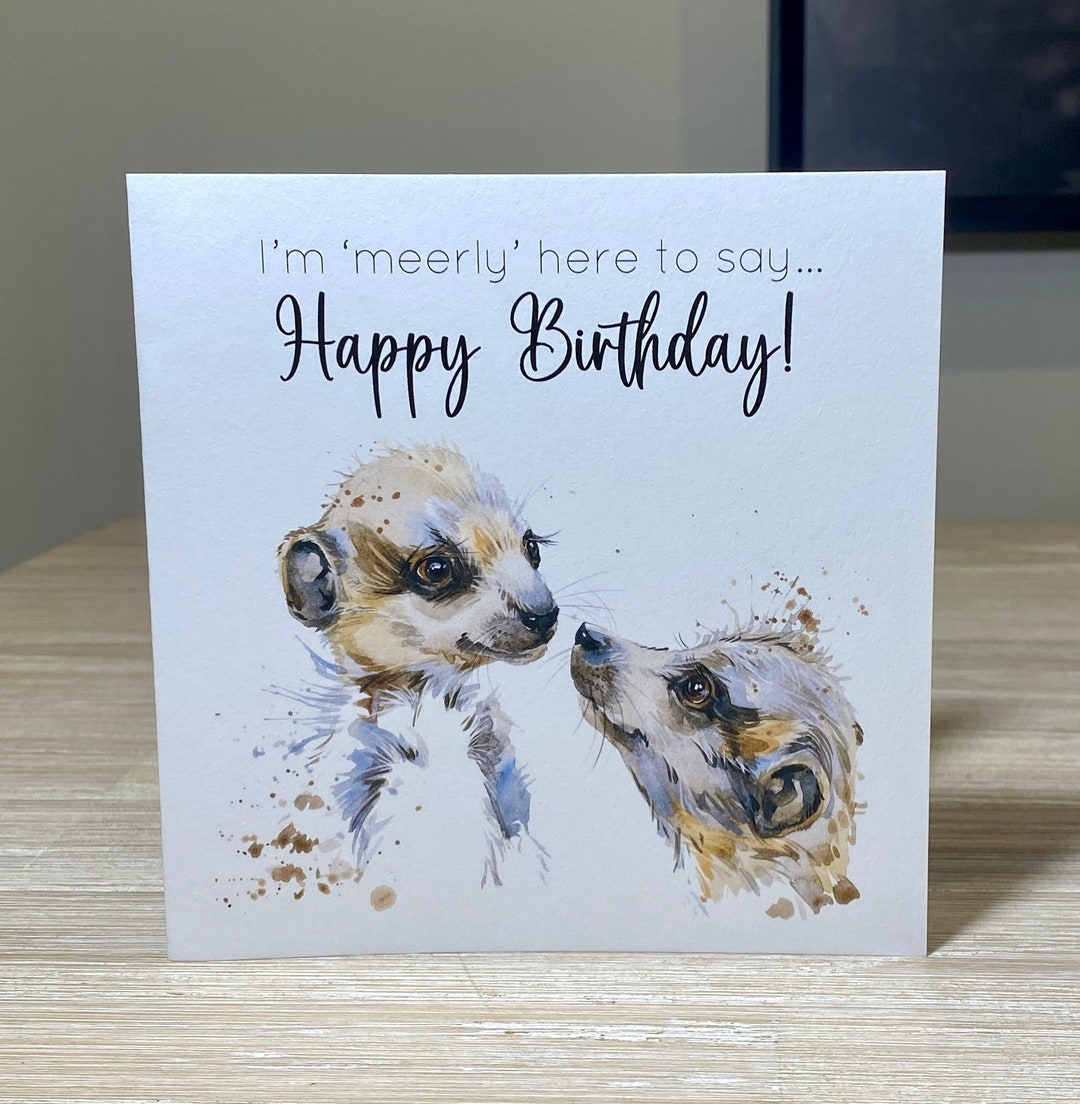 Meerkat Birthday Card, Personalised Meerkat Birthday Card, Card With ...