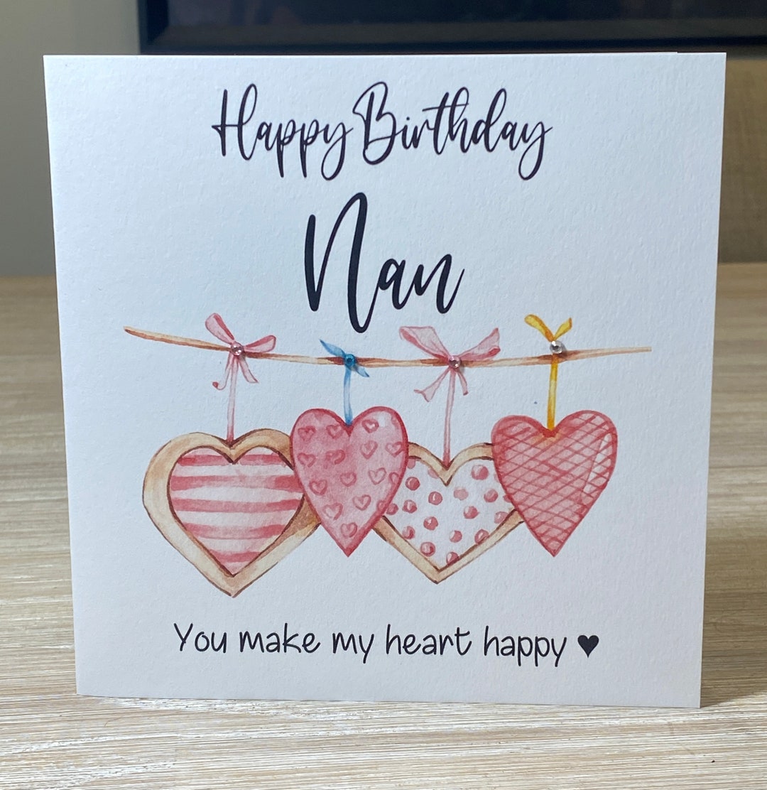 Nan Birthday Card, Personalised Birthday Card, Card for Nan Nanna Nanny ...