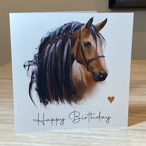 Horse Birthday Card, Watercolour Horse Card, Card for Horse Lover ...