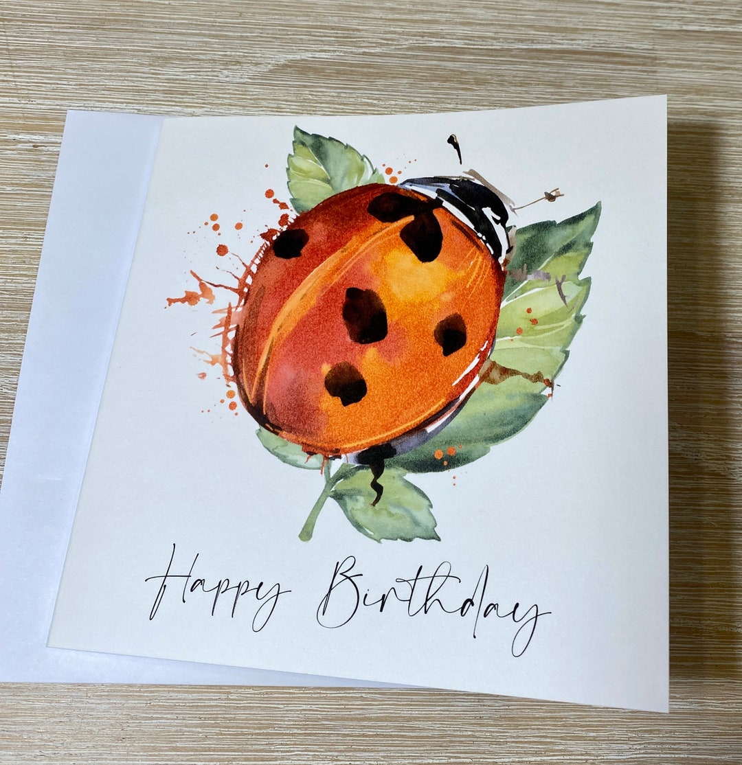 Ladybug Birthday Card, Personalised Birthday Card, Lady Beatle Card ...