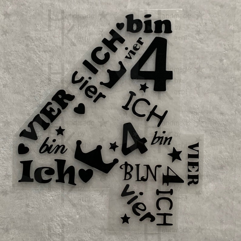 Iron-on Patch - Birthday / Age - "i Am" - Numbers From 1-9 - Crown, Hearts, Stars - Design Your ...