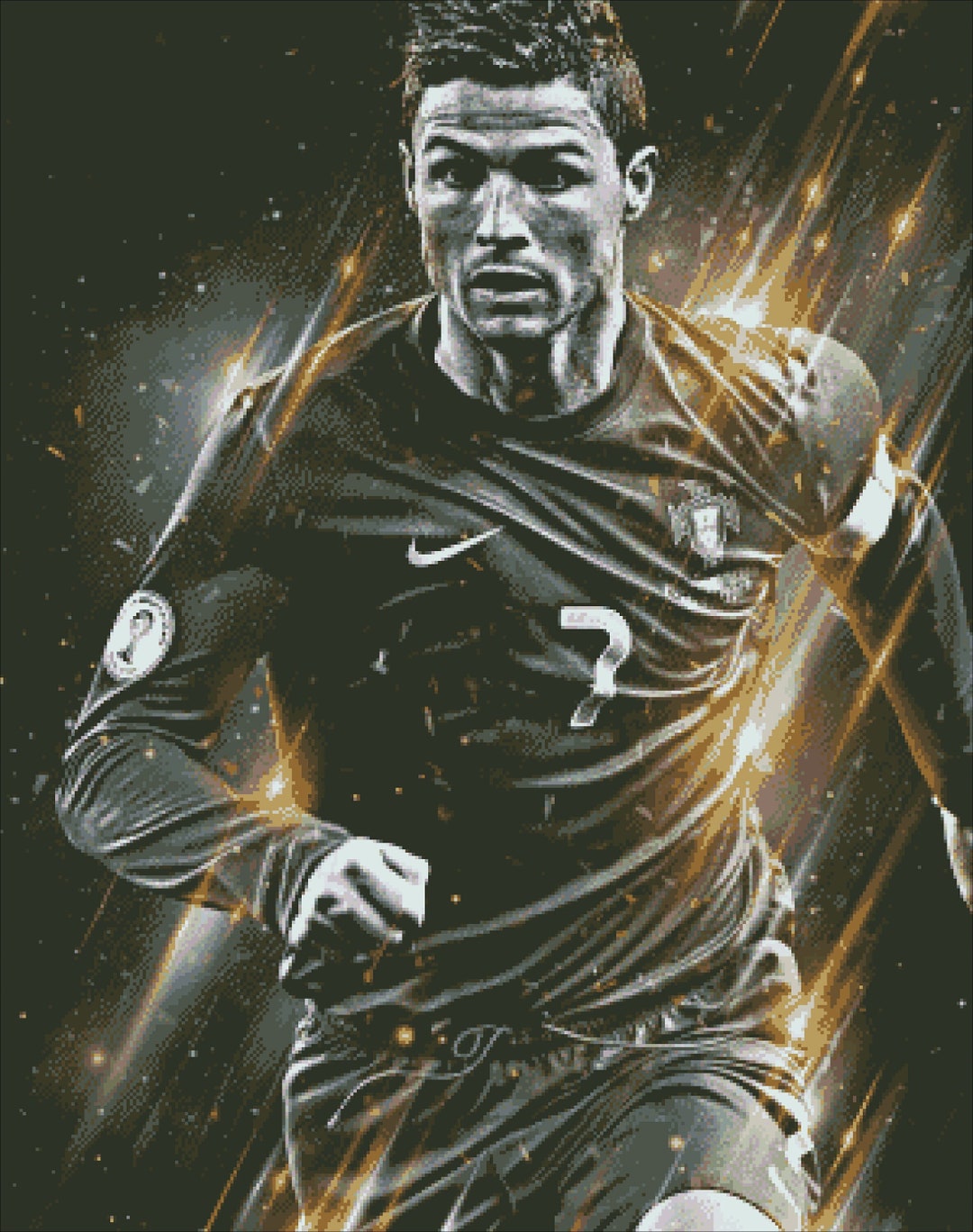 Cristiano Ronaldo - PDF . Counted Cross Stitch Pattern . Digital Design ...