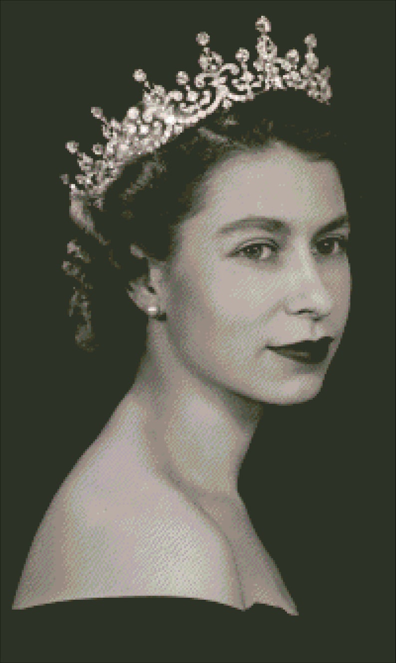 Queen Elizabeth II PDF Chart. Counted Cross Stitch Pattern . - Etsy
