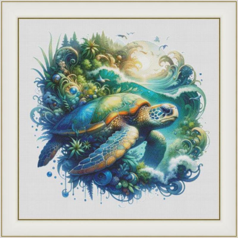 Turtle Cross Stitch - Etsy
