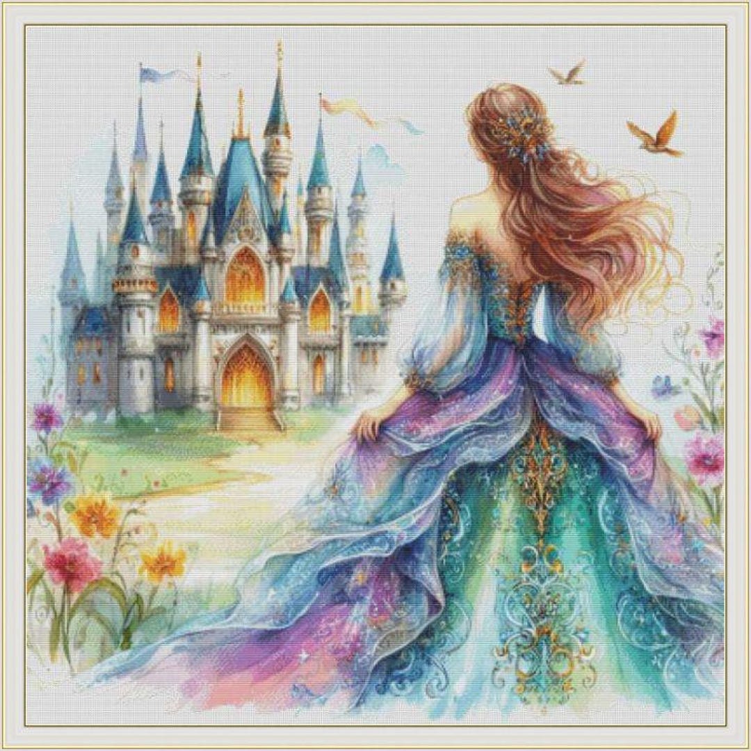 A Princess Castle - PDF . Counted Cross Stitch Pattern . Digital Design ...