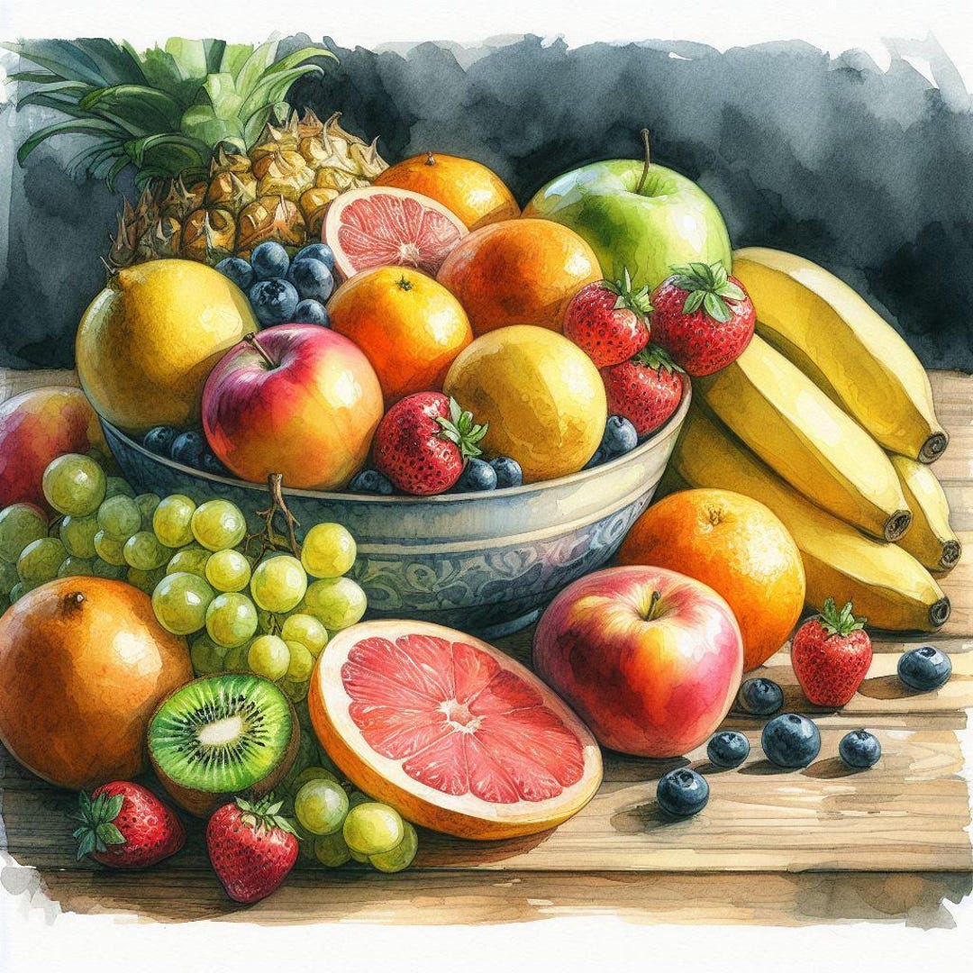 Fruit Bowl - PDF . Counted Cross Stitch Pattern . Digital Design ...
