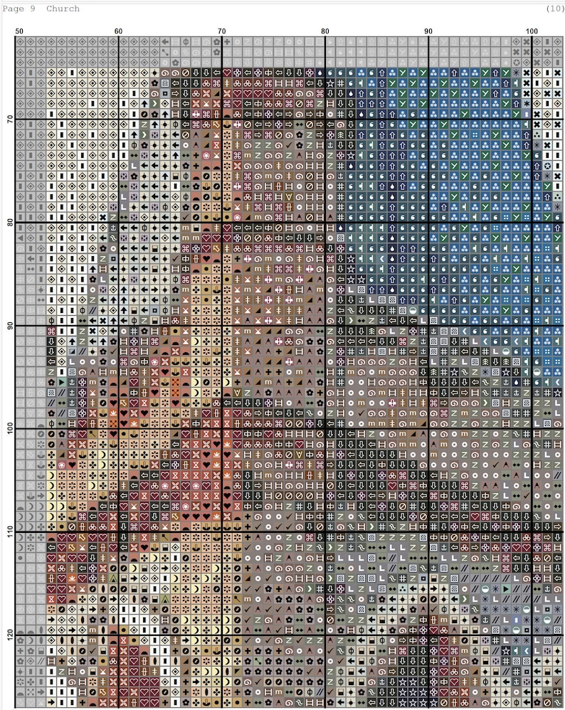Beautiful Old Church - PDF . Counted Cross Stitch Pattern . Digital ...