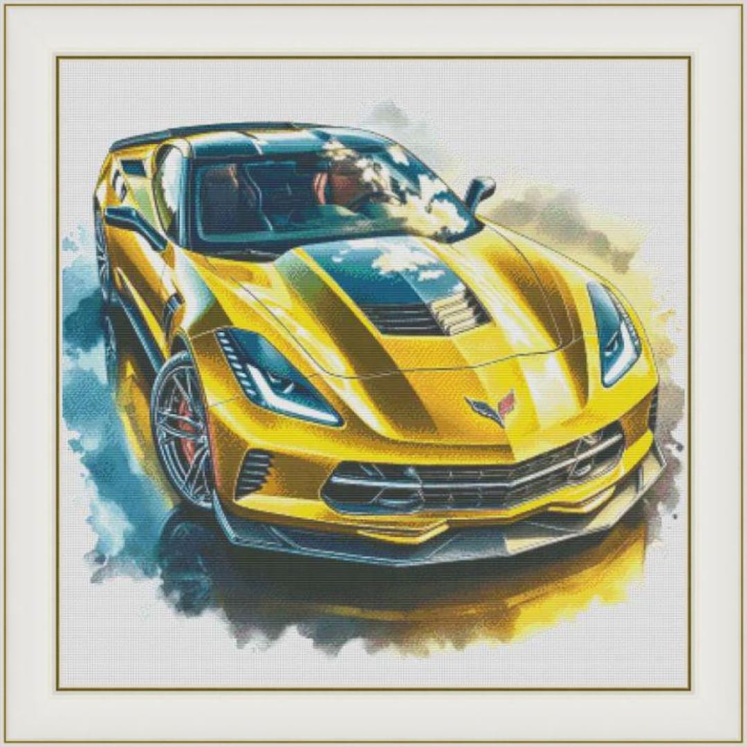 Chevrolet Corvette - PDF . Counted Cross Stitch Pattern . Digital ...