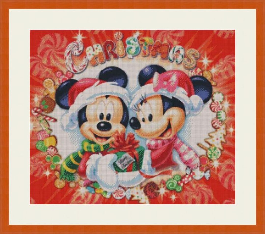 Christmas Wreath . Mikey Mouse . PDF . Cross Stitch Pattern . Digital ...