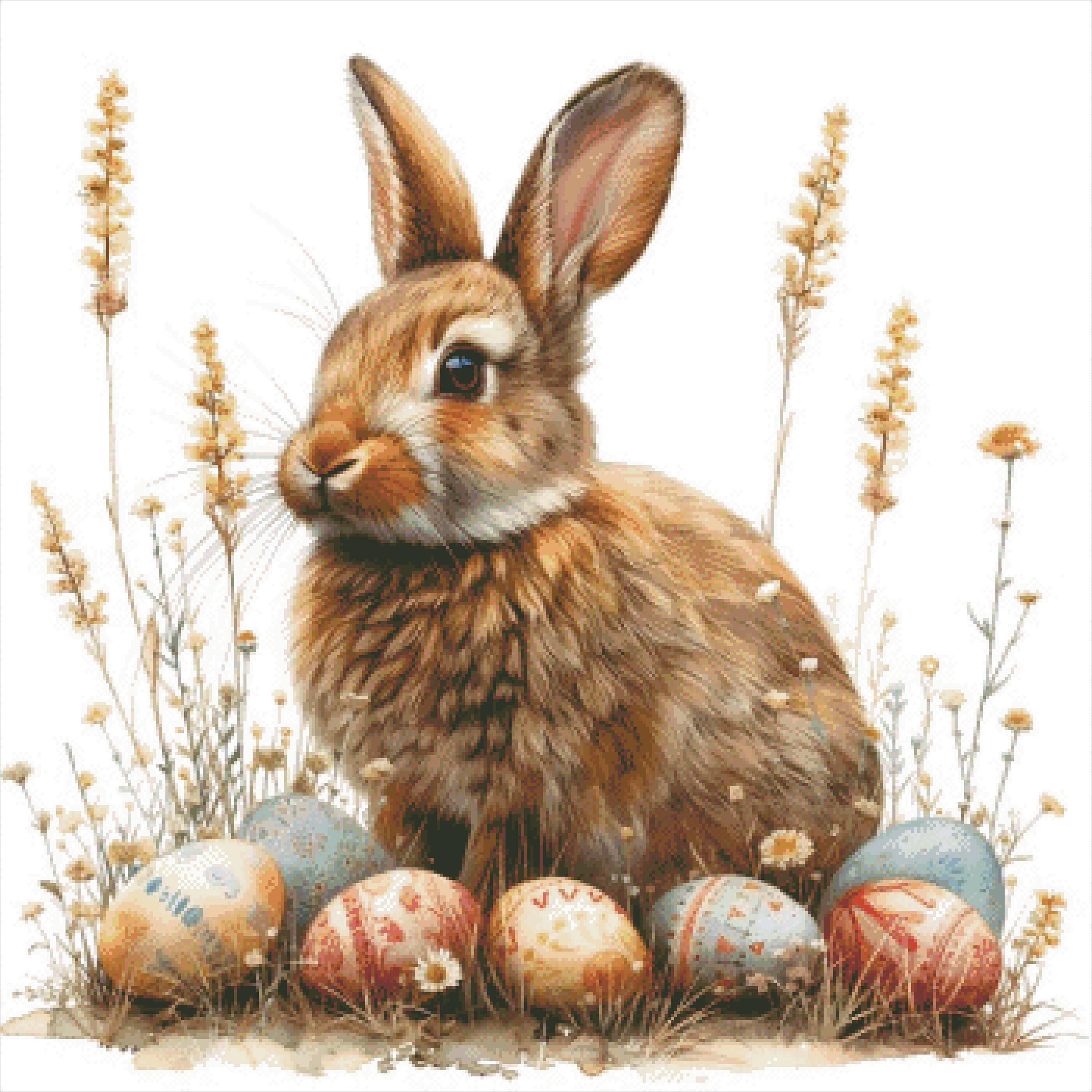 Easter Bunny - PDF . Counted Cros Stitch Pattern . Digital Design ...