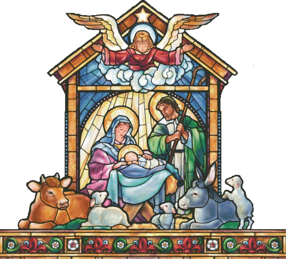 Nativity 2 Versions . Christmas - PDF . Counted Cross Stitch Pattern ...