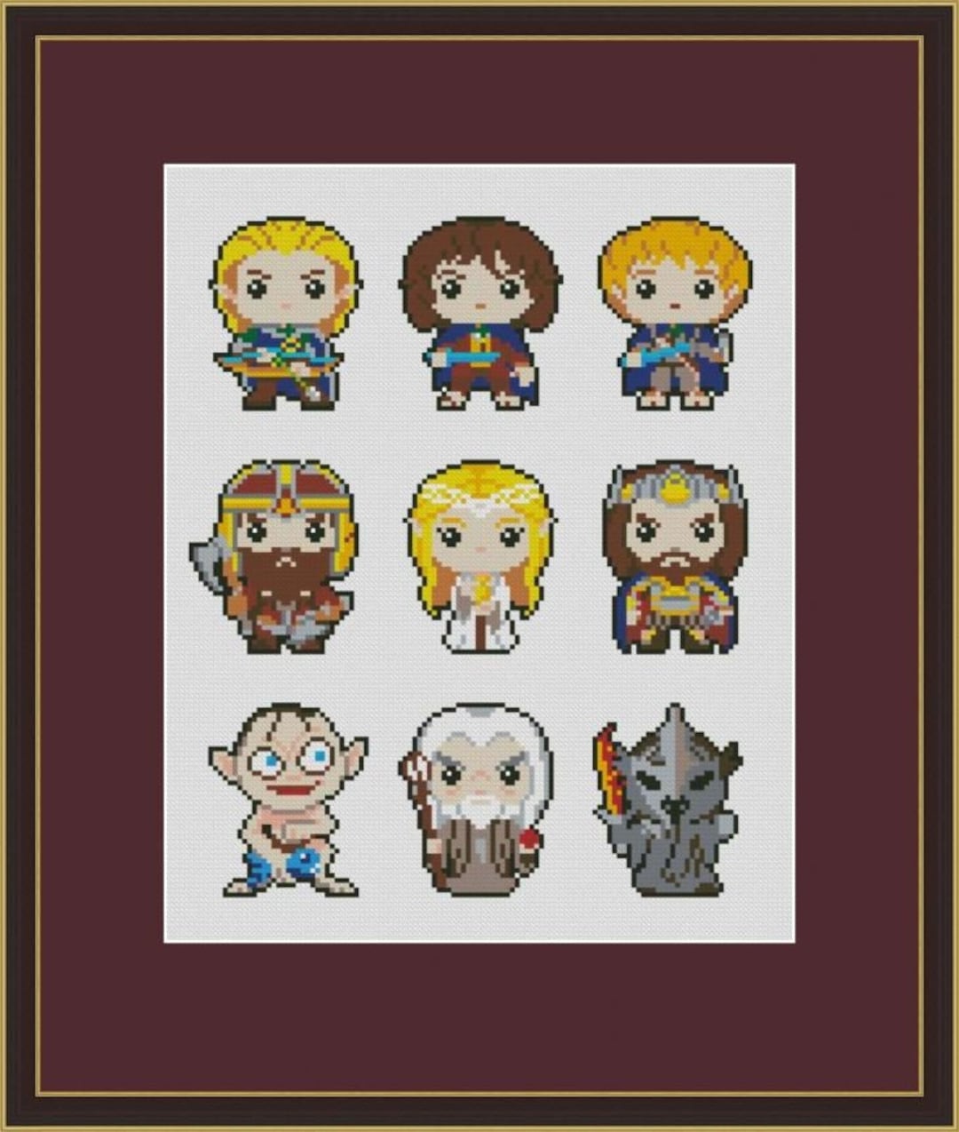 LOTR . Mini - PDF . Counted Cross Stitch Pattern . Digital Design ...