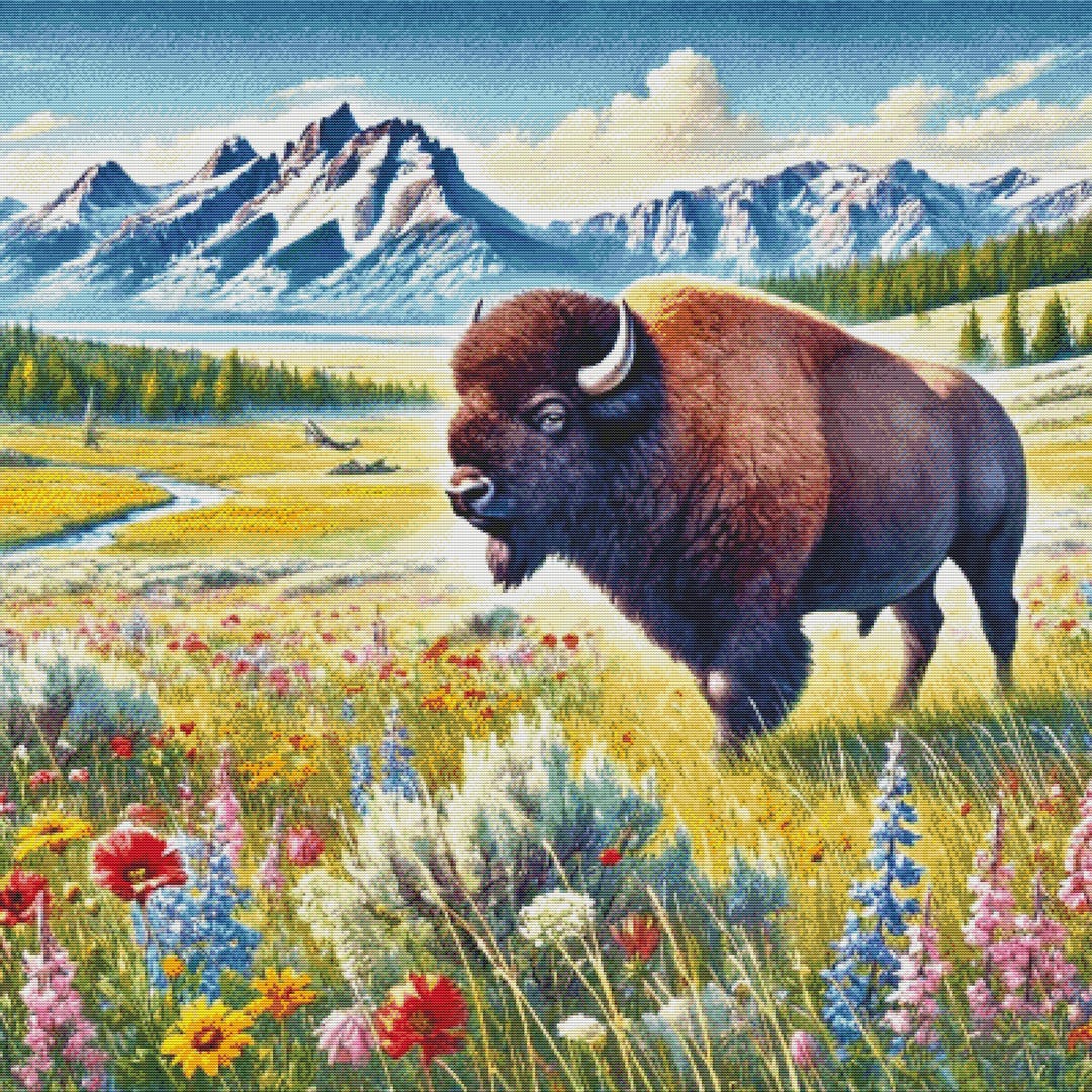 Bison - PDF . Counted Cross Stitch Pattern . Digital Design . Instant Download . DIY Chart ...