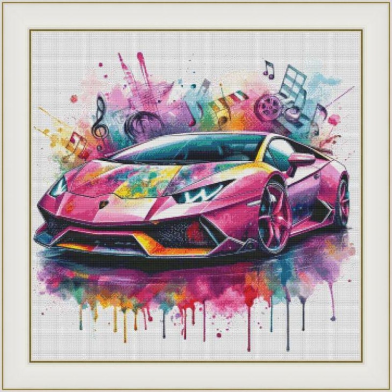 Lamborghini Cross Stitch - Etsy Canada