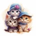 Three Kittens PDF . Counted Cross Stitch Pattern . Digital Design ...