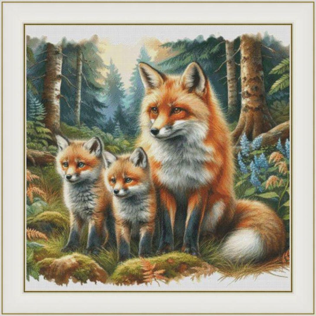 Mama Fox - PDF . Counted Cross Stitch Pattern . Digital Design ...