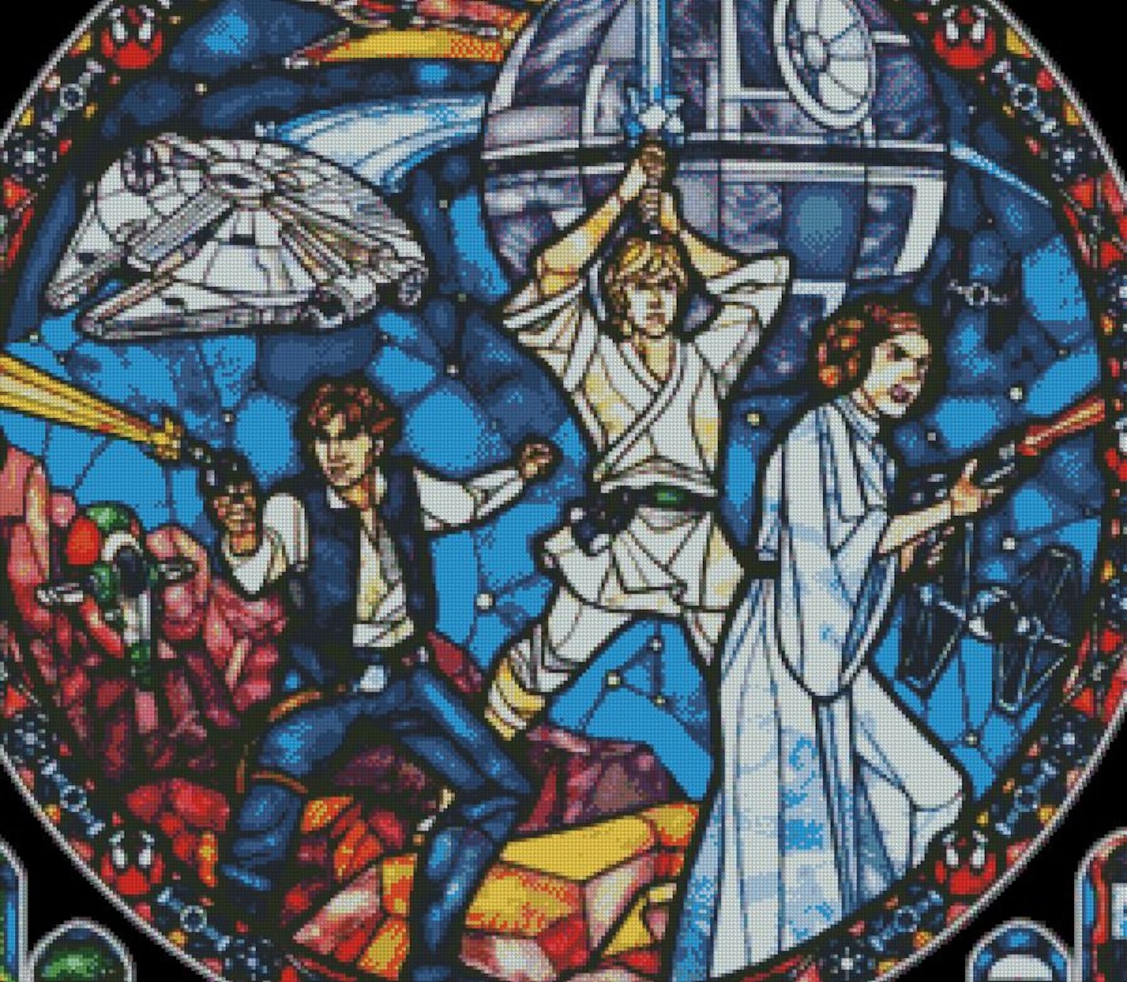 Star Wars . PDF . Counted Cross Stitch Pattern . Stained Glass - Etsy UK