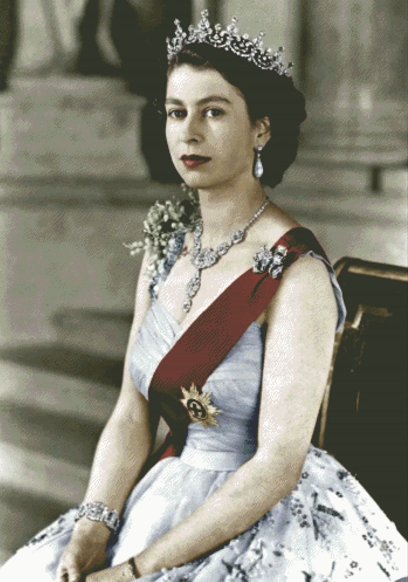 Queen Elizabeth II PDF Chart. Counted Cross Stitch Pattern . - Etsy