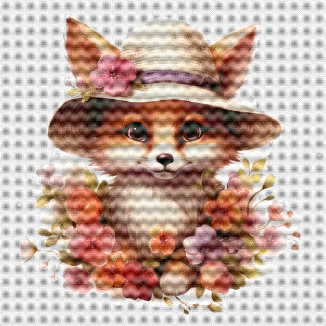Cute Little Fox - PDF . Counted Cross Stitch Pattern . Digital Design ...