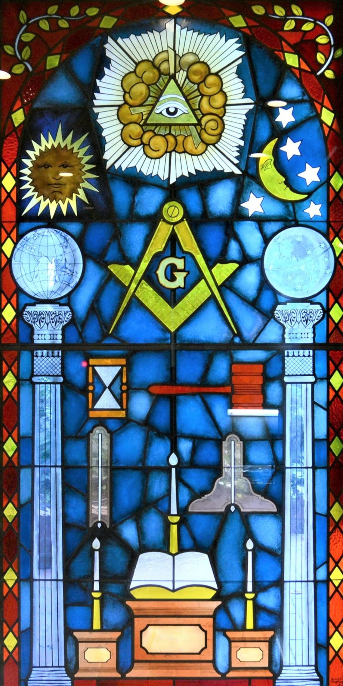 Masonic Stained Glass - PDF . Counted Cross Stitch Pattern . Digital ...