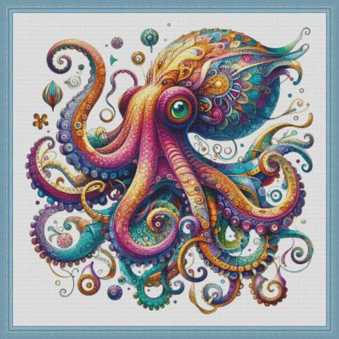 Whimsical Octopus - PDF . Counted Cross Stitch Pattern . Digital Design ...