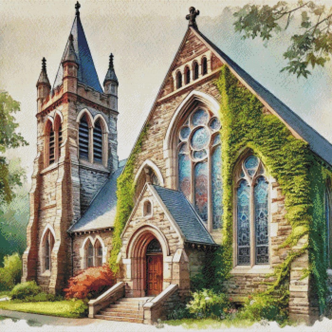 Beautiful Old Church - PDF . Counted Cross Stitch Pattern . Digital ...