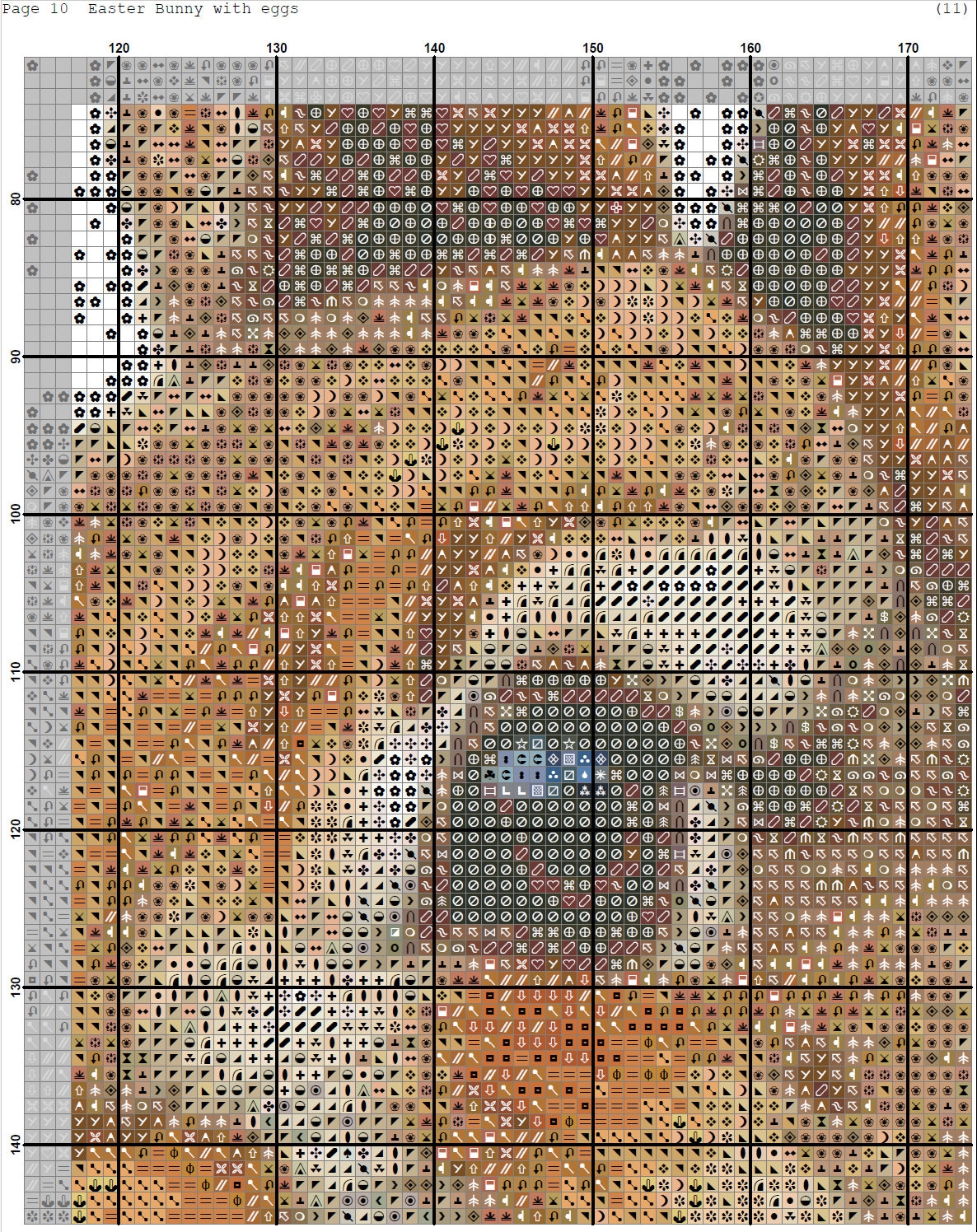 Easter Bunny - PDF . Counted Cros Stitch Pattern . Digital Design ...