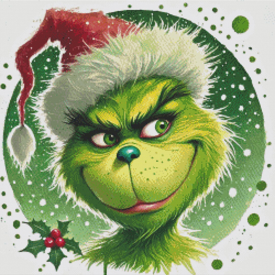 Grinch - PDF . Counted Cross Stitch Pattern . Christmas Digital Design ...