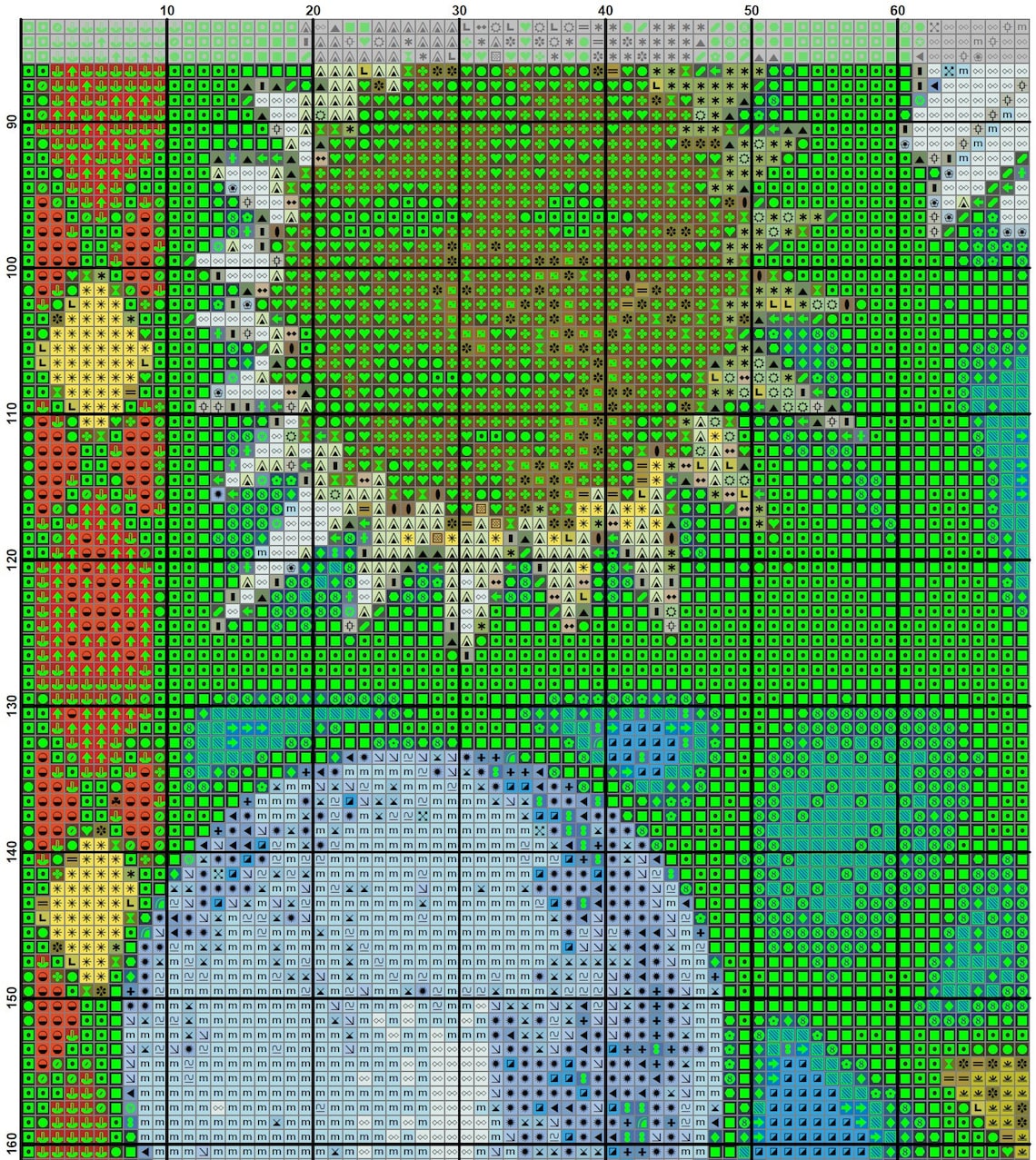 Masonic Stained Glass - PDF . Counted Cross Stitch Pattern . Digital ...