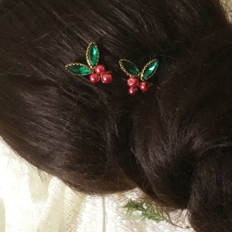 Vintage Christmas Hair Pins - Etsy UK