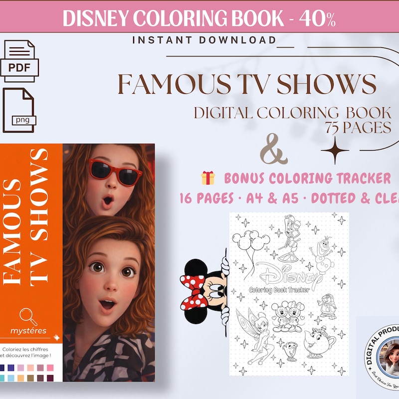 Tv Digital Coloring Book - Etsy