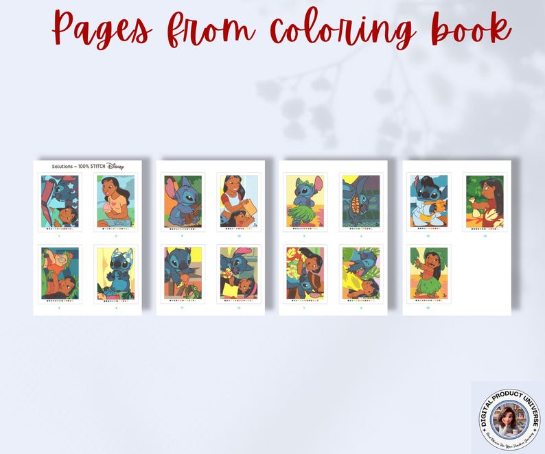 Disney Stitch 200% Adult Coloring Book |mystery Color by Number|digital ...