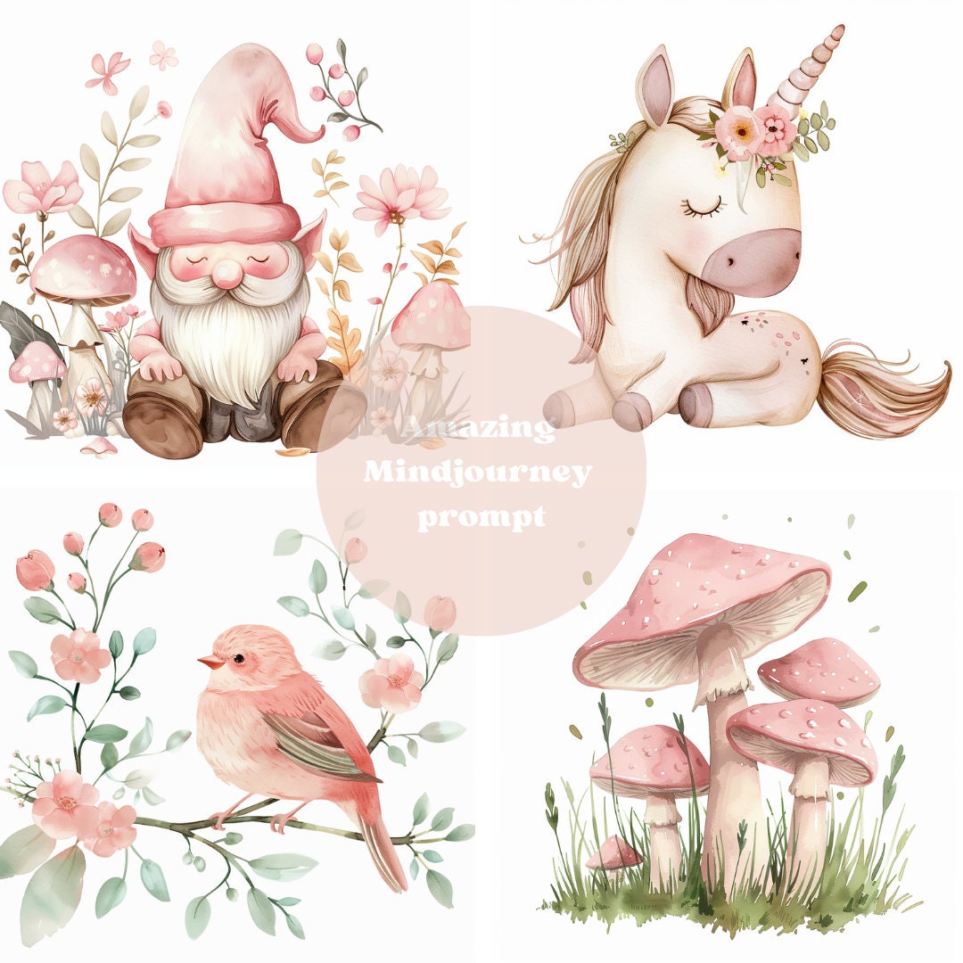 Watercolor Fairy Magical Forest Clipart Cute Fairy Forest Clipart ...
