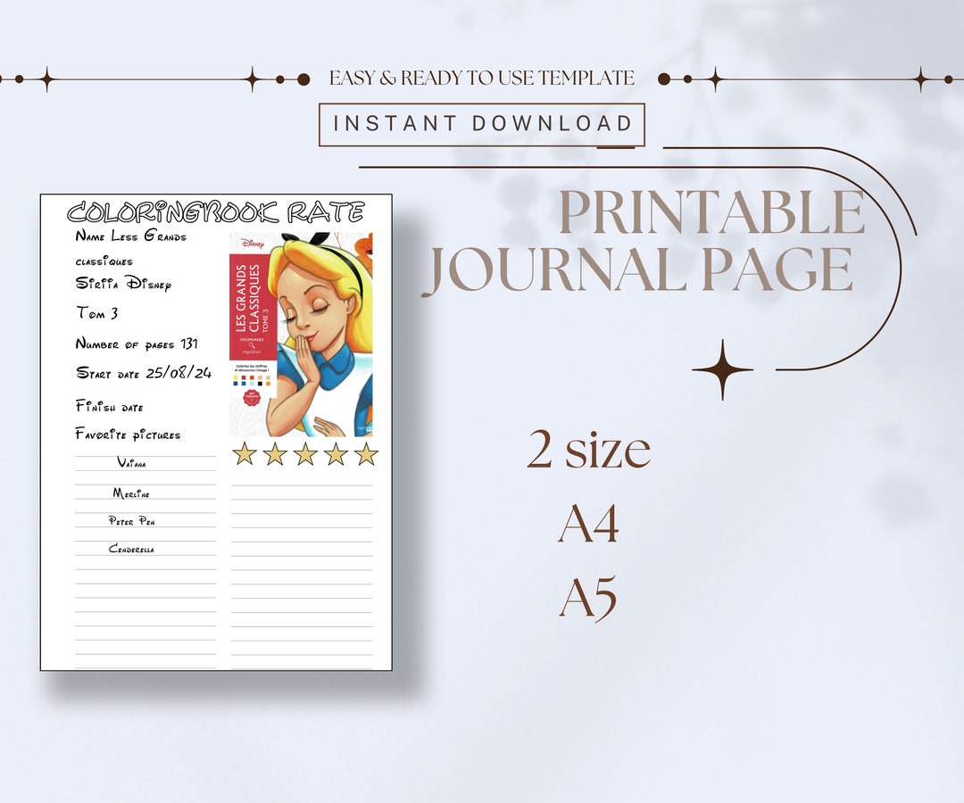 Disney PRINTABLE Journal Page -disney Mystery Coloring - Coloring Book ...