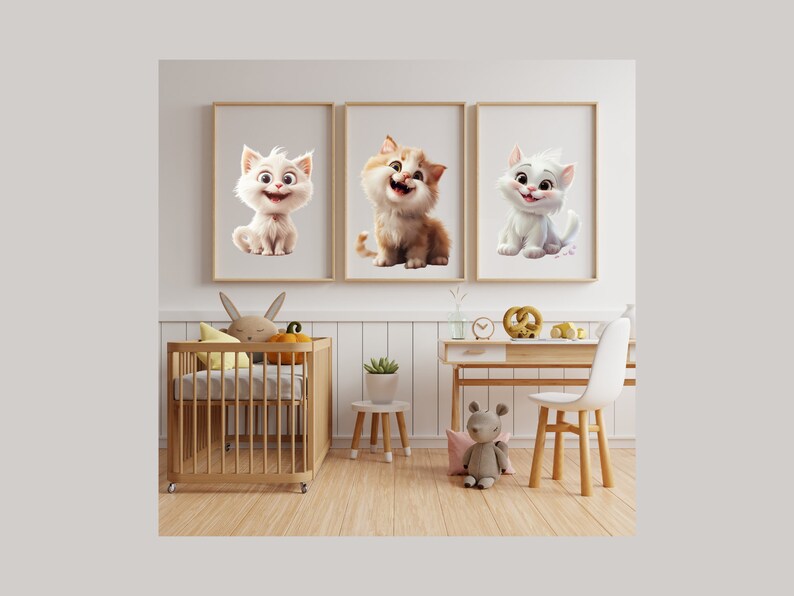 Cute Cat Clipart Bundle, Happy Cats, Cartoon Cat PNG, Funny Kitten ...