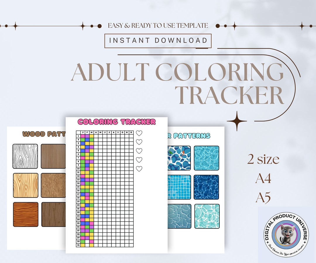 Coloring Trackers Bundle-tracker for Bobbygoods/cocoway Coloring Lovers ...